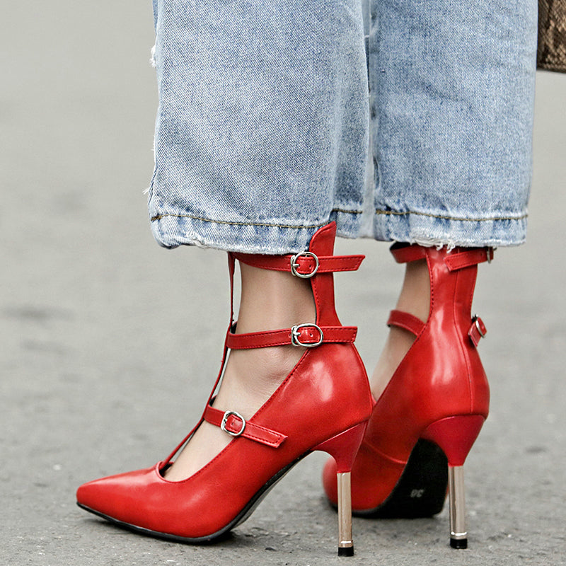 Plus Size Womens Shoes Bigsizeheels Stilettos with hollow pointed toes ...